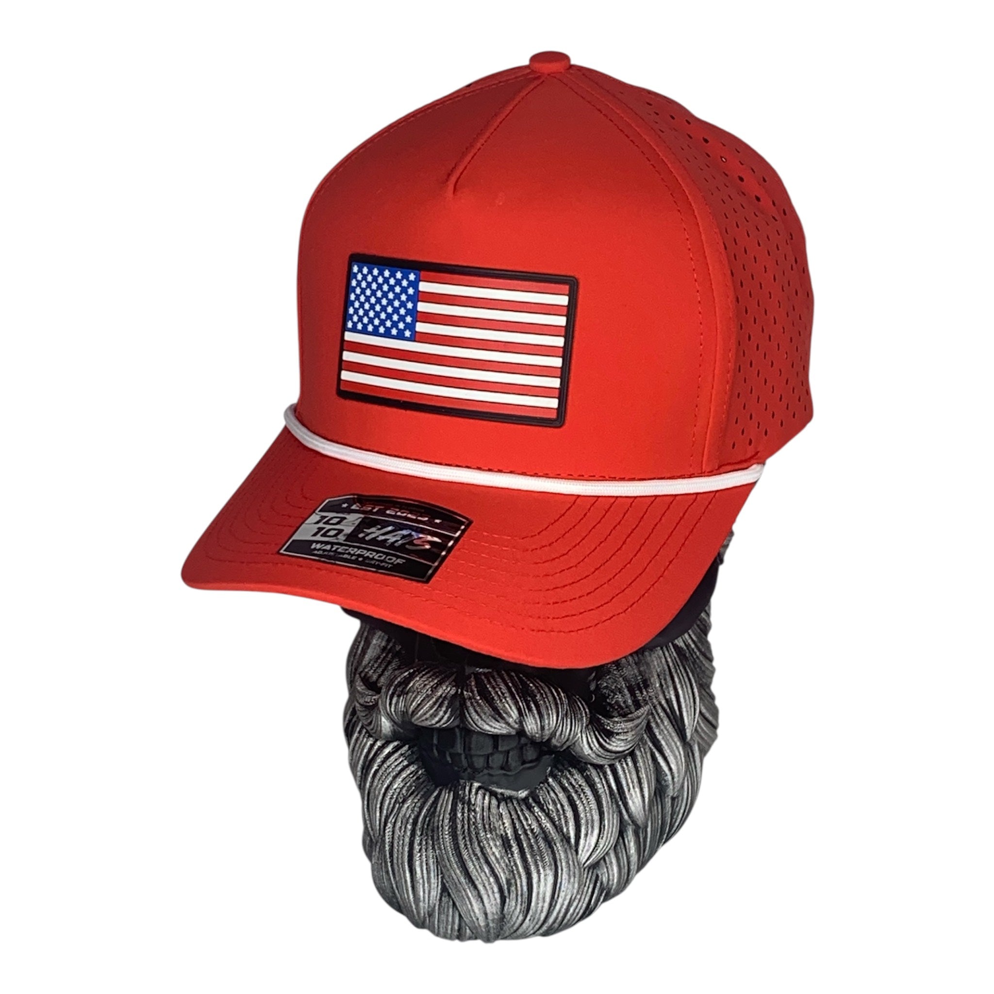 American Flag PVC Patch - 5 Red 5 Panel Rope Snapback Hat – Toploft